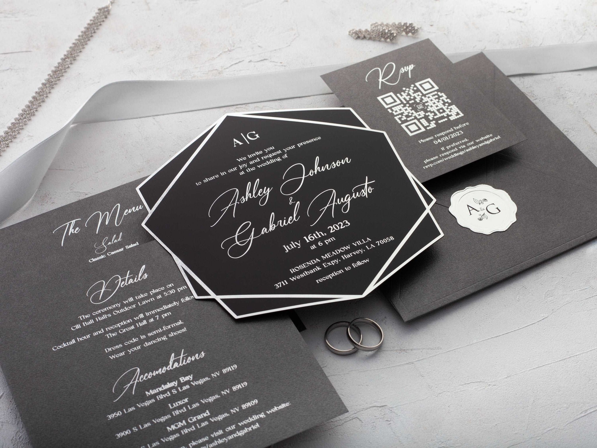Geometric Wedding Invitations - Modern Architectural Collection