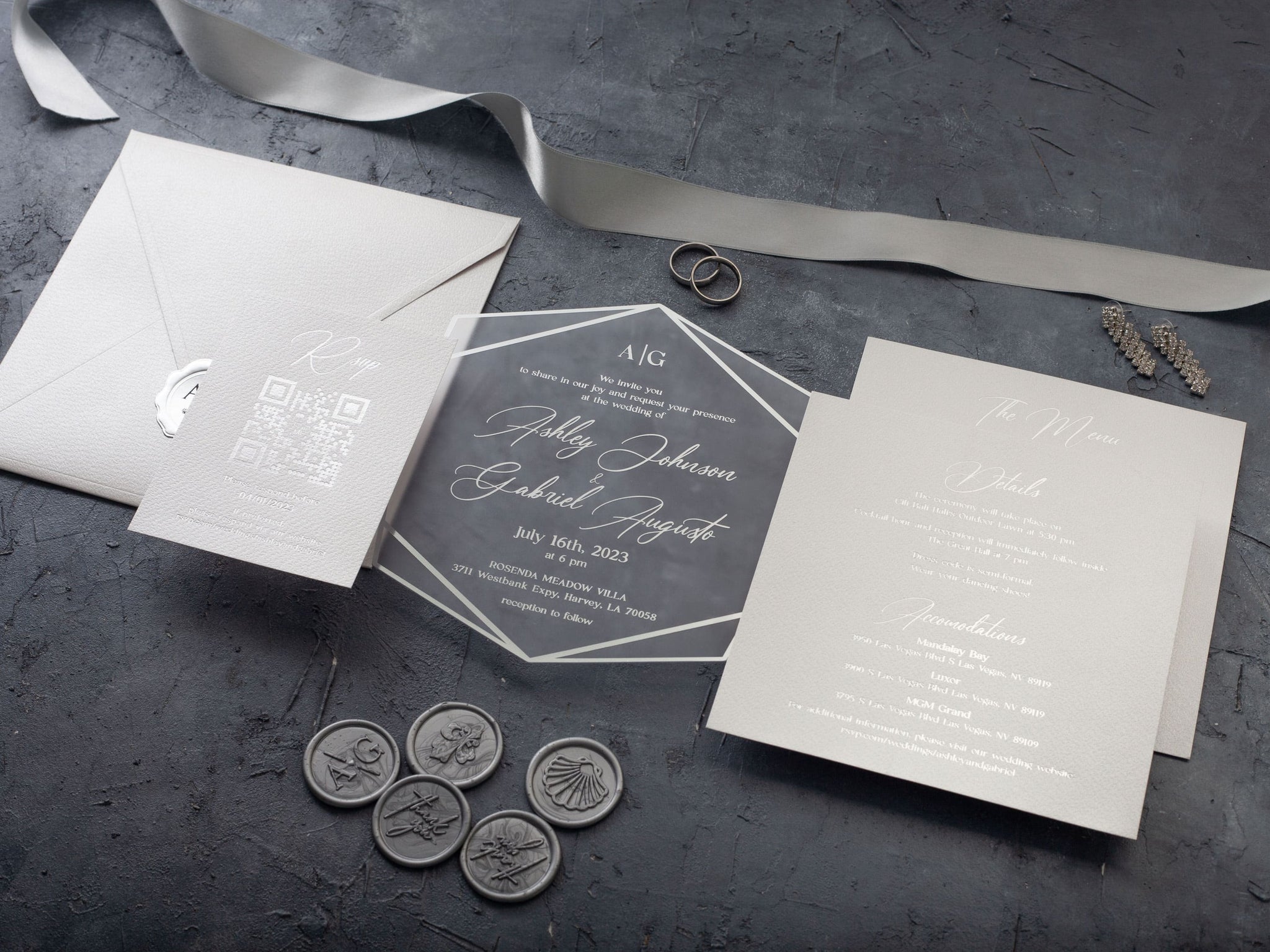 White Wedding Invitations - Pure Elegance Collection