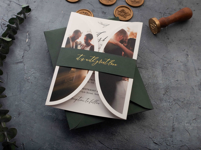 Gatefold Wedding Invitation with Photo