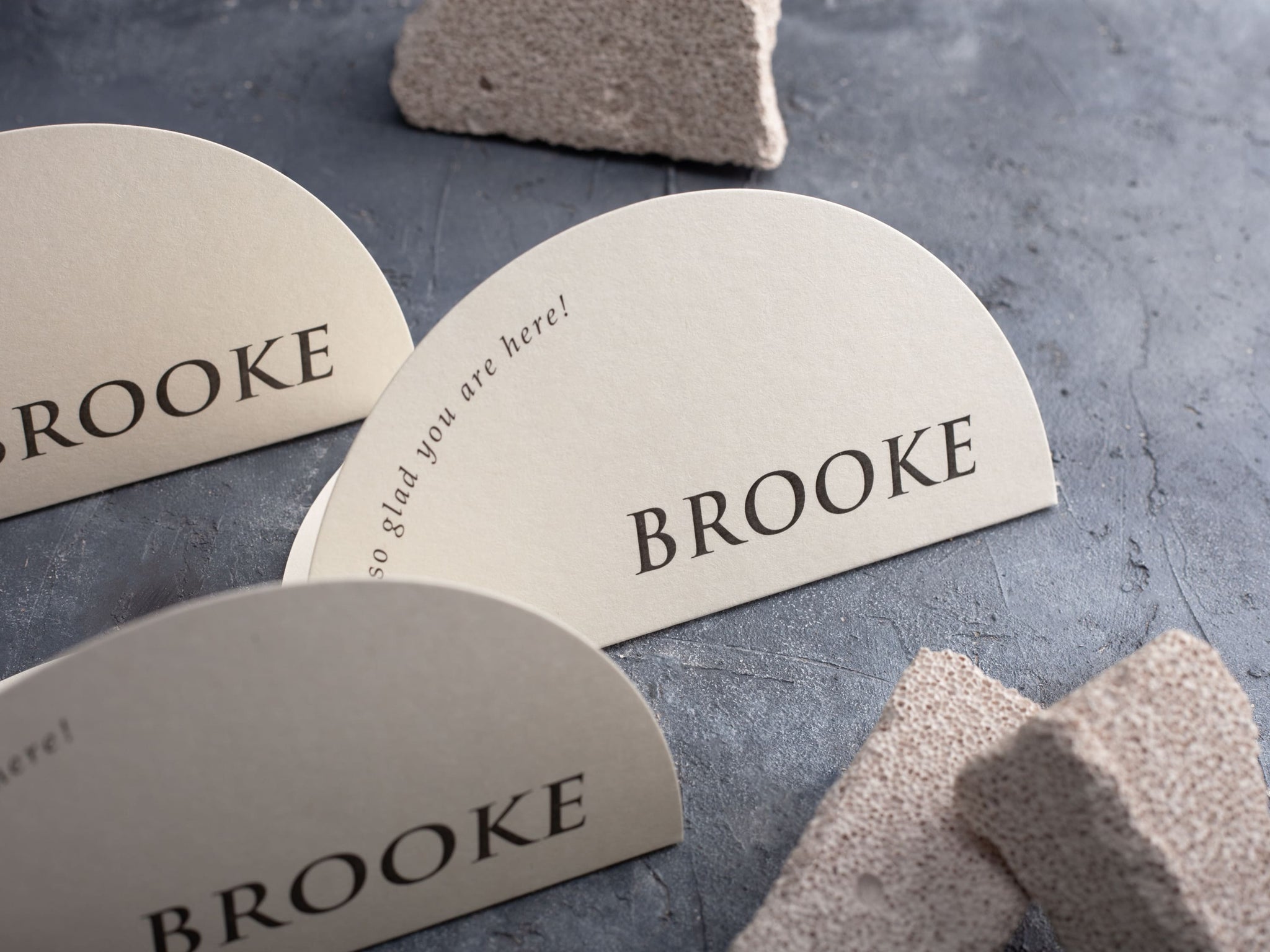 Half Circle Minimal Place Cards